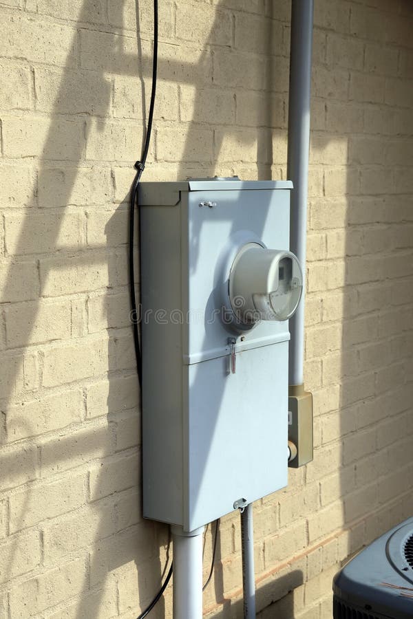 Gray Electrical Meter and Panel on House Stock Photo - Image of ...