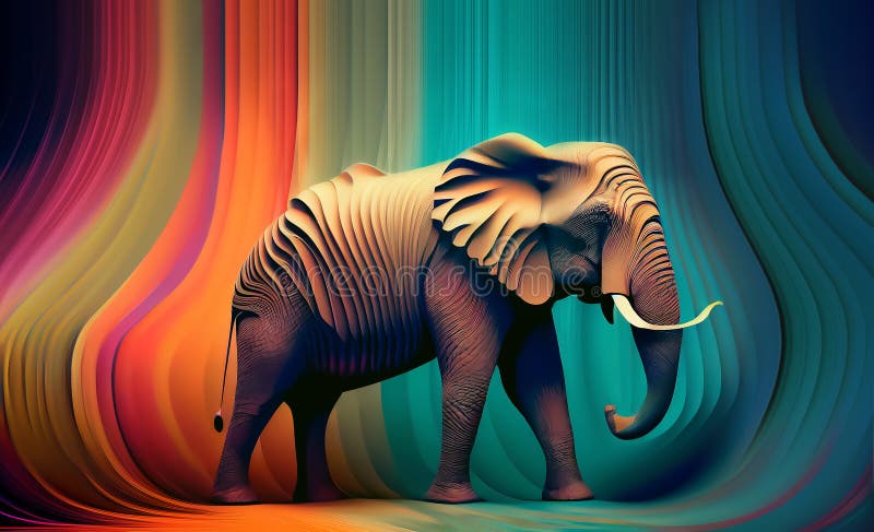 Striped Background With Elephant Stock Illustration Illustration Of Holiday Striped 274727402