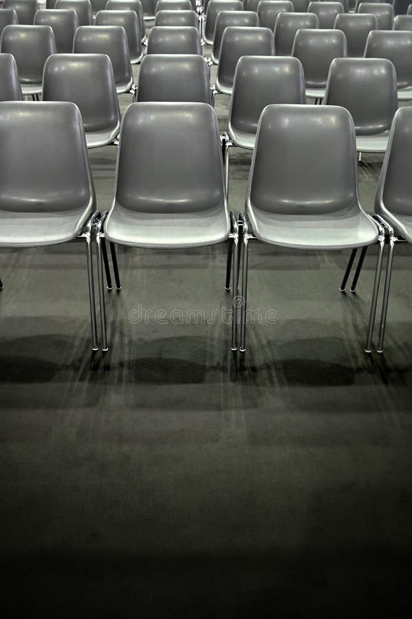 Gray Empty Audience Seats Arranged in Rows Stock Image - Image of gray ...