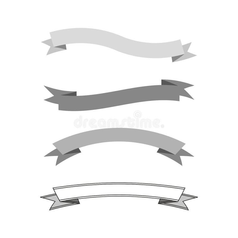 Gray Empty Ribbons. Infographic Element. Vector Illustration. Stock ...