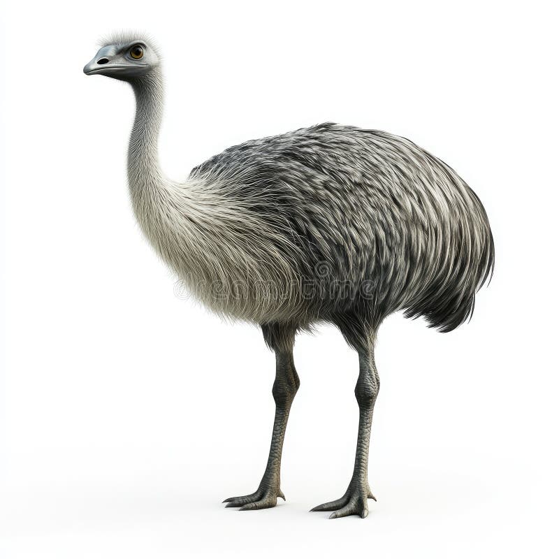 Majestic Rhea Bird, Isolated on White Background Stock Illustration ...