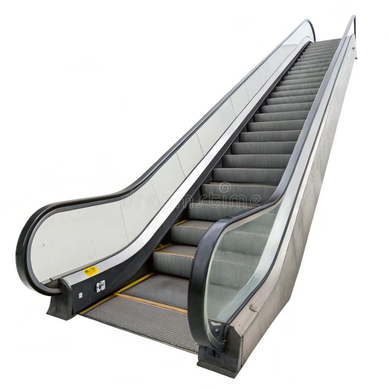 Gray Escalator Isolated on White Background Stock Illustration ...