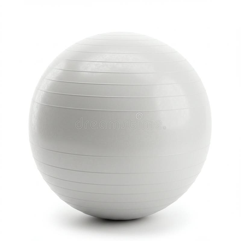 Gray Exercise Ball with a Smooth Surface and Evenly Spaced Horizontal ...