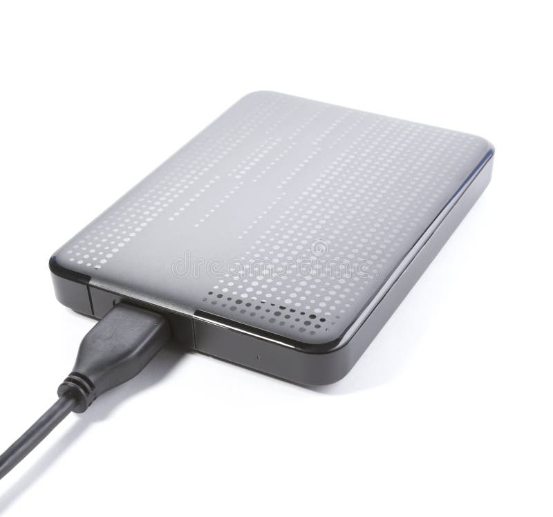 Gray External Hard Drive with Usb 3.0 Micro-b Port Stock Photo - Image ...