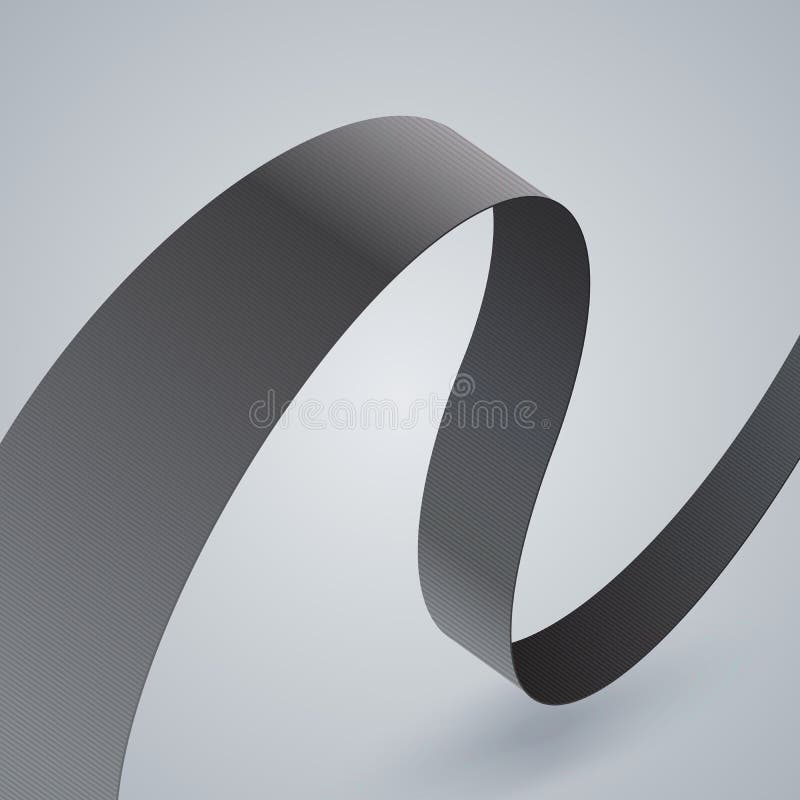 Gray Fabric Curved Ribbon on Grey Background Stock Vector ...