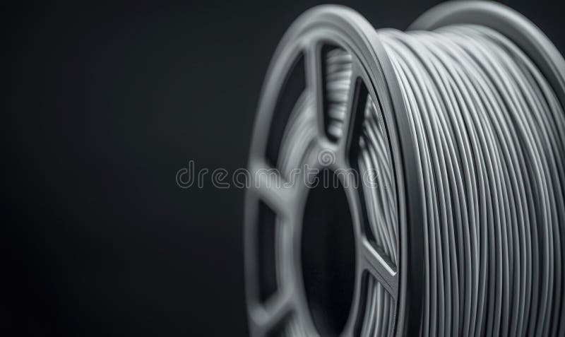 Gray Filament Spool stock illustration. Illustration of filament ...