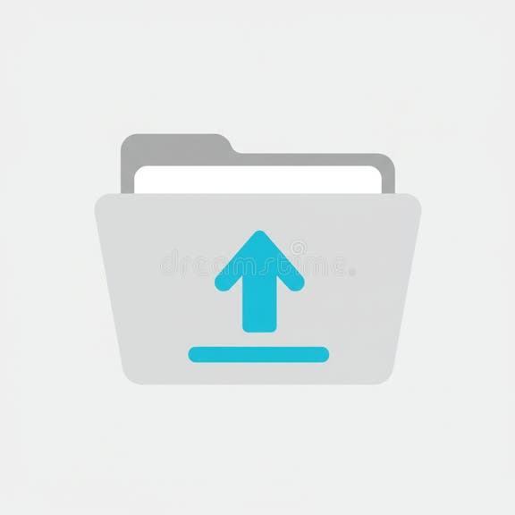 A Gray File Folder Icon with a Blue Upward Arrow on Its Front ...