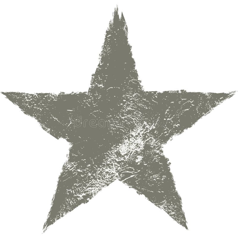 Gray Five-pointed Star with Grunge Texture Stock Photo - Illustration ...