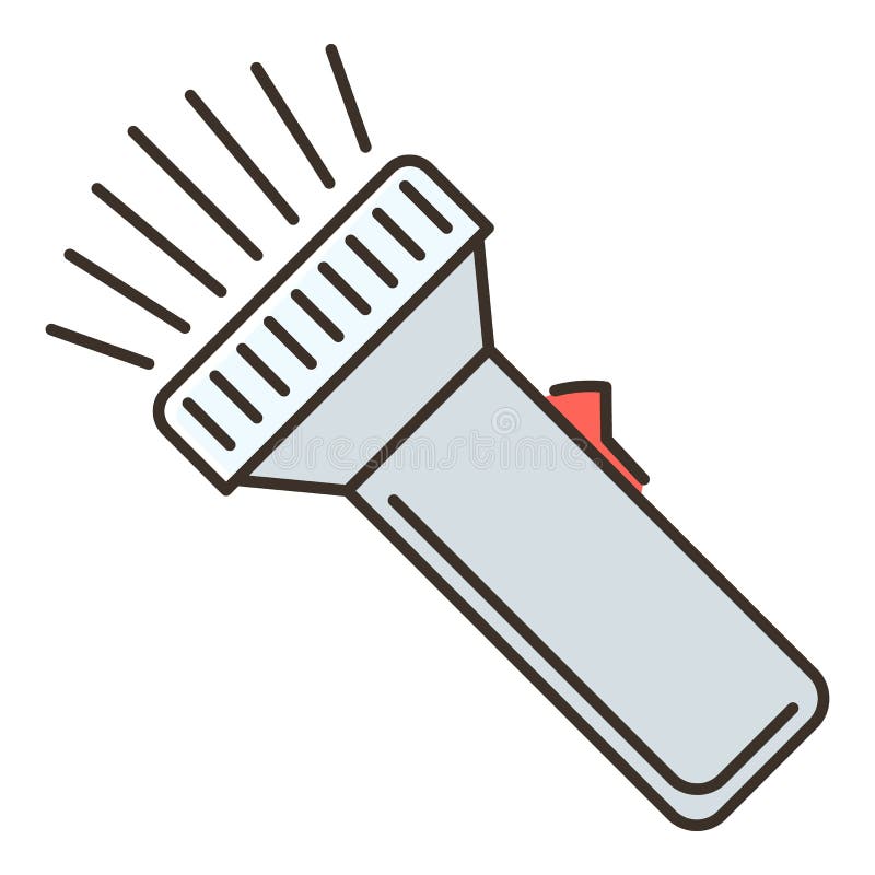 Gray Flashlight Icon, Flat Style Stock Vector - Illustration of outdoor ...