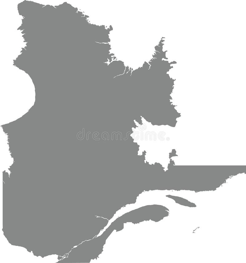 Gray map of QUEBEC, CANADA stock vector. Illustration of design - 238210634