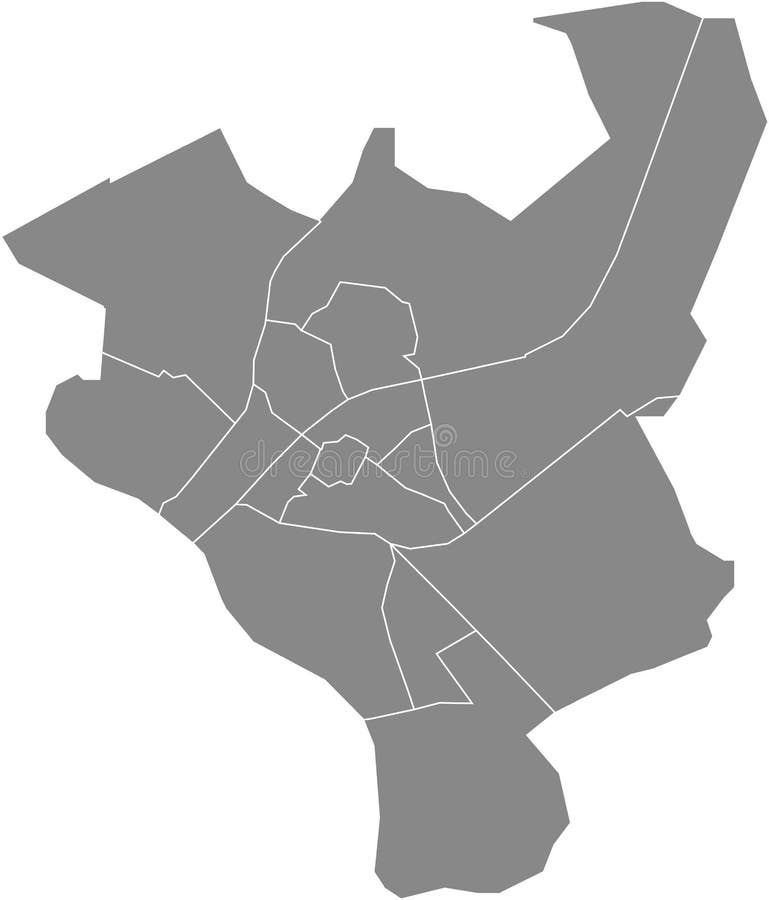 Gray Districts Map of ZWOLLE, NETHERLANDS Stock Vector - Illustration ...