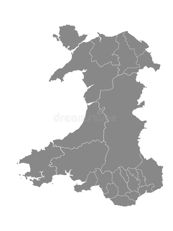 Map of Welsh Principal Areas Stock Vector - Illustration of autonomous ...