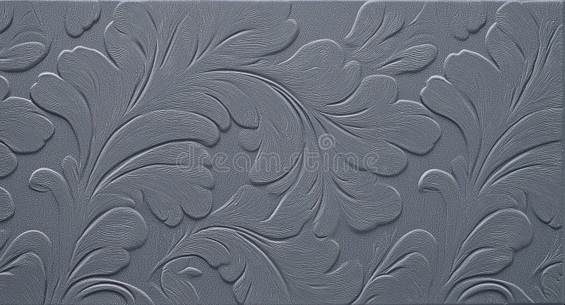 Gray Floral Embossed Tile Texture for Wall or Floor, Background Design Stock Illustration ...