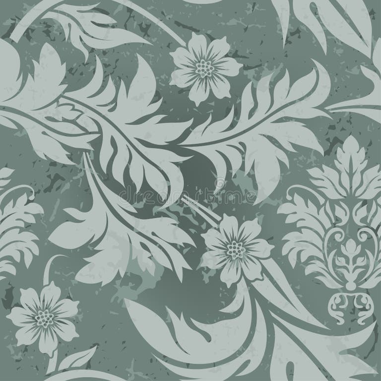 Gray Floral Pattern stock vector. Illustration of plant - 6415779