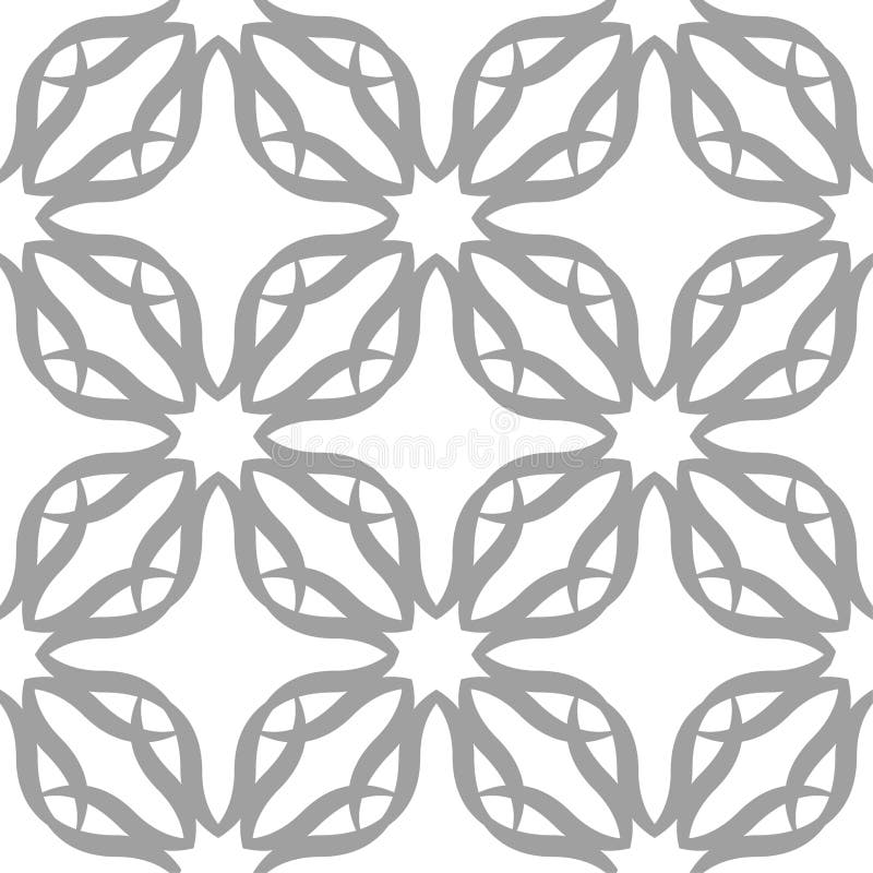 Gray Floral Seamless Design on White Background Stock Vector ...