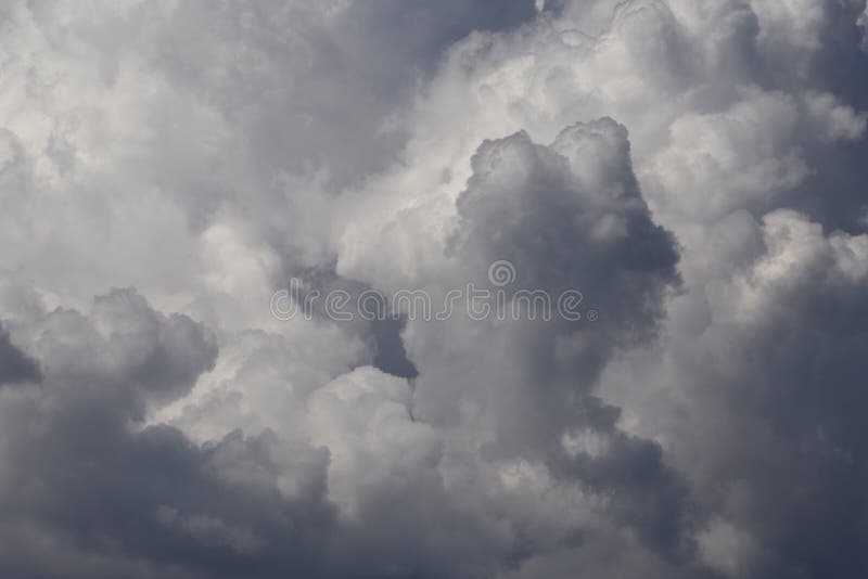 Gray Fluffy Rain Clouds in a Sky Stock Image - Image of meteorology ...