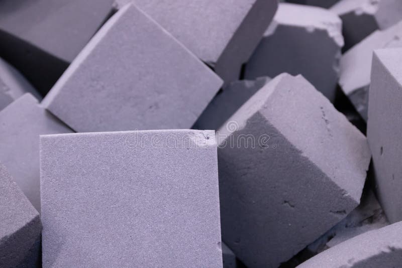 Gray Foam Cubes for Children Playing in the Indoor Activity Park Stock ...