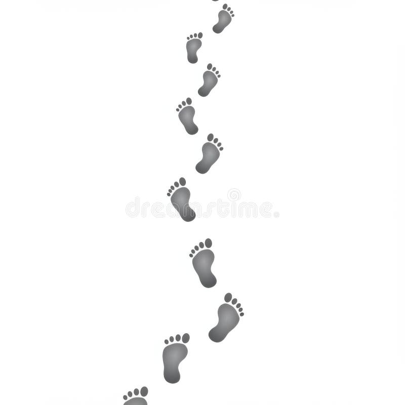 Gray Footprints on White Background Stock Illustration - Illustration ...