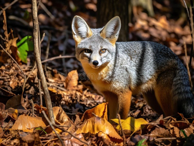 Gray Fox stock illustration. Illustration of wilderness - 294991272