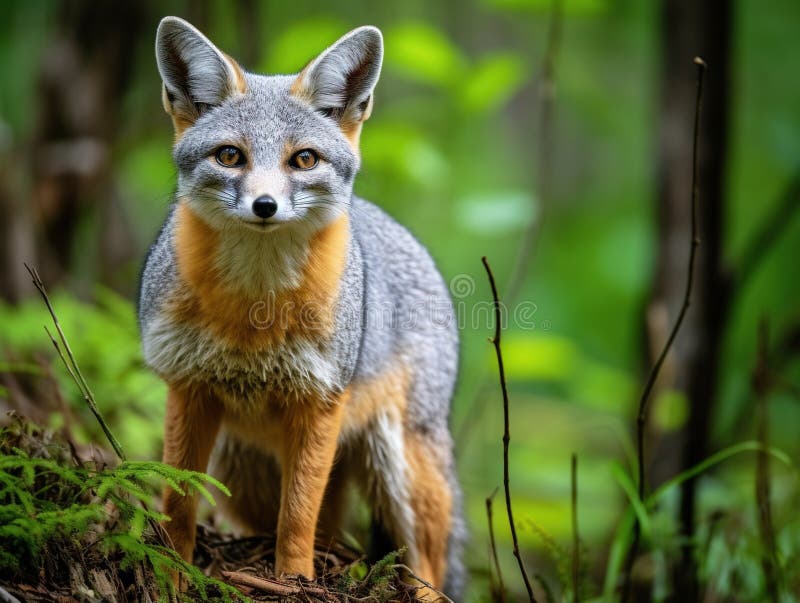 Gray Fox stock illustration. Illustration of grass, fantasy - 294991273