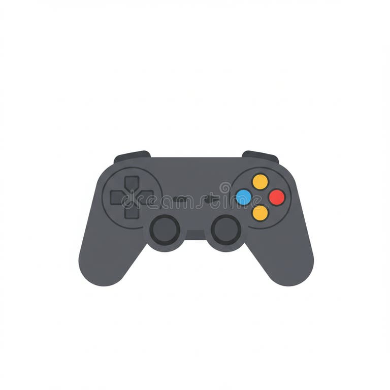 Gray Game Controller with a Classic Design Featuring Two Analog Sticks ...