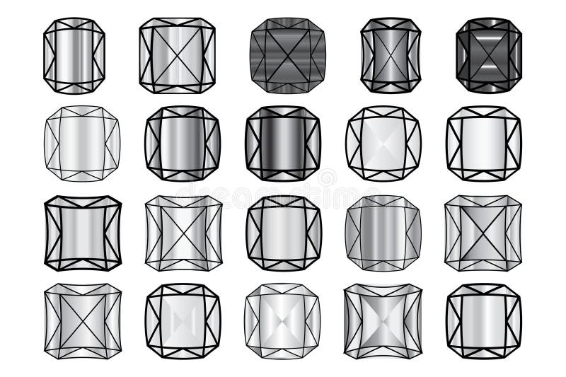 Gray Gemstone Diamond Collection Stock Vector - Illustration of vector ...