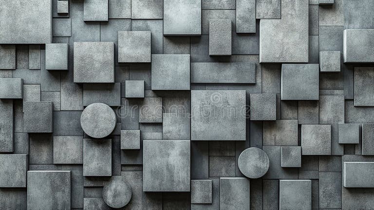 Gray Geometric Shapes Wall Texture Background Design Stock Illustration ...