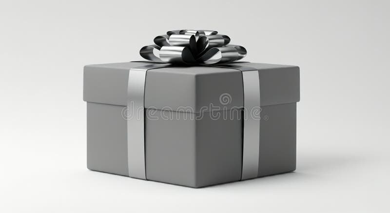 Gray Gift Box Isolated on White Background Stock Illustration ...