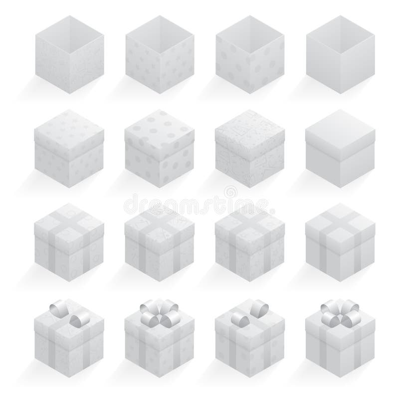 Gray gift boxes set stock vector. Illustration of holiday - 137918364