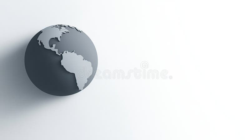 Gray Globe on White Background, Global Concept, Website Banner Stock ...