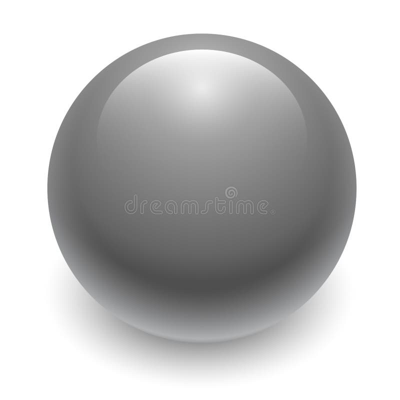 Gray Glossy Sphere Isolated on White Stock Vector - Illustration of ...