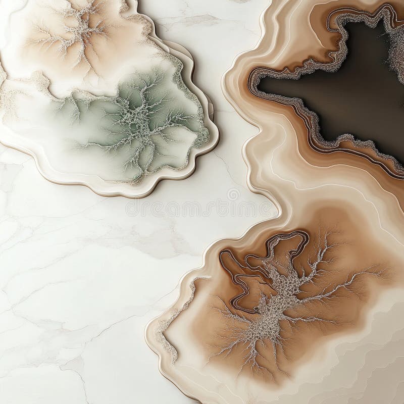 Gray and Gold Abstract Textures are Present on Two Rectangular Panels ...