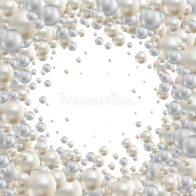 Gray Gold Photo Frame Made of Pearls. Eps 10 Stock Illustration ...