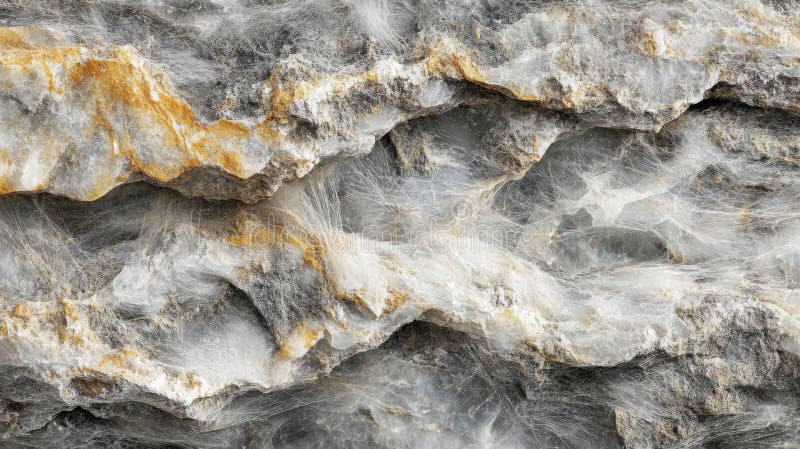 Gray and Gold Rock Formation with White Veins Stock Illustration ...