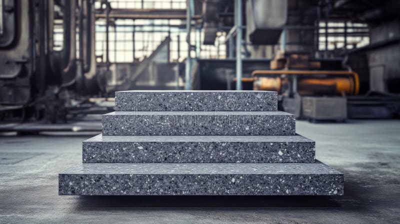 Gray Granite Steps in Industrial Setting Stock Illustration ...