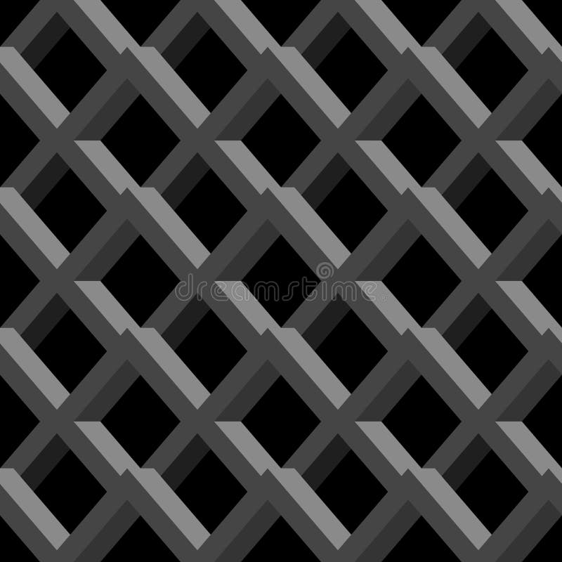Gray Grid on Black Background. Abstract Seamless Geometric Pattern ...