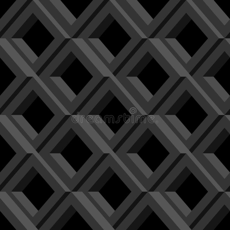 Gray Grid on Black Background. Abstract Seamless Geometric Pattern ...