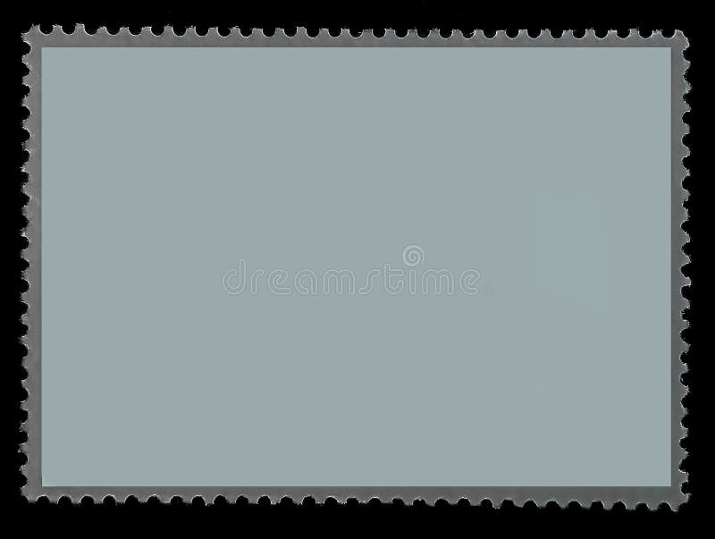 Gray Grunge Postage Stamp Reverse Side with the Edge of the Sheet Stock ...