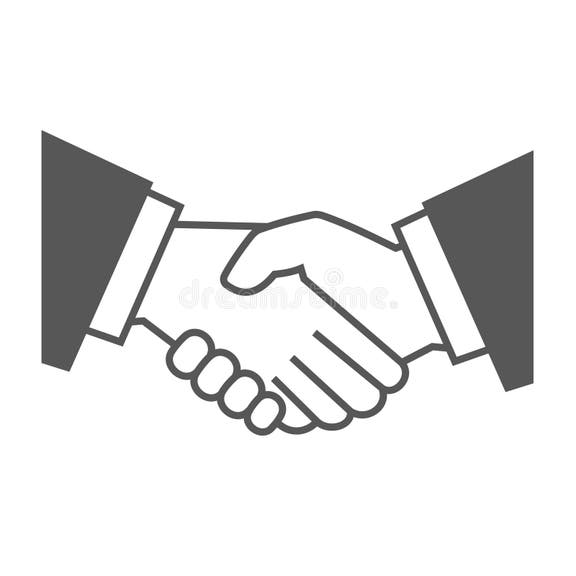 Gray Handshake Icon on White Background. Vector Stock Vector ...