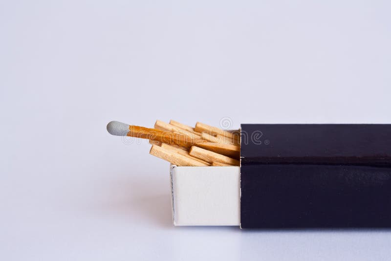 Old Matchbox and One Matchstick Out Stock Photo - Image of singular ...
