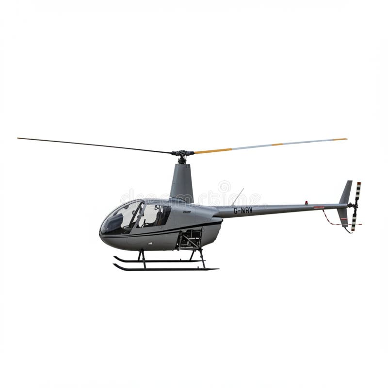 Gray Helicopter with a Sleek Design, Featuring a Single Main Rotor and ...