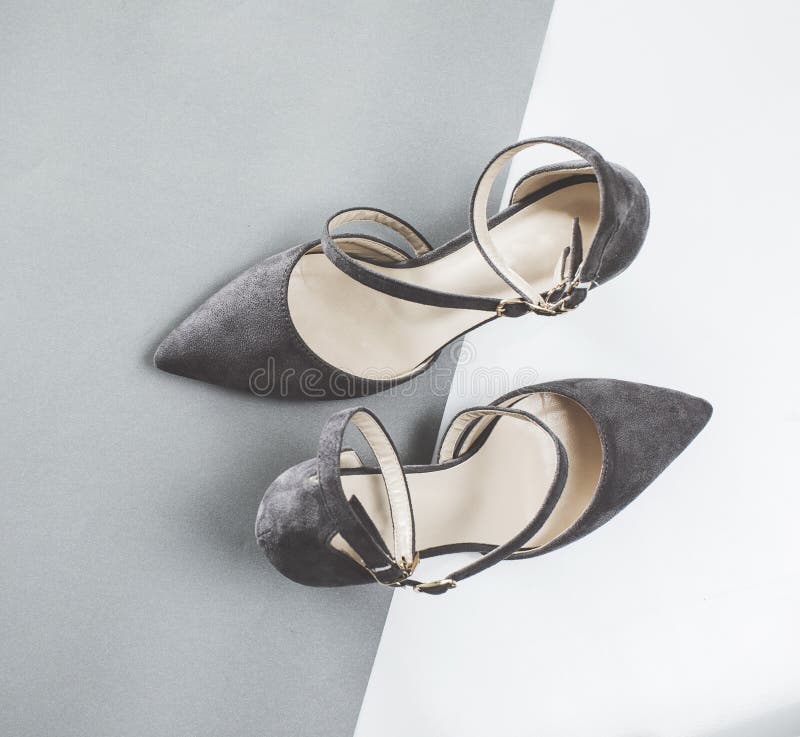 Gray High Heel Stiletto Shoes Stock Image - Image of shoe, footwear ...