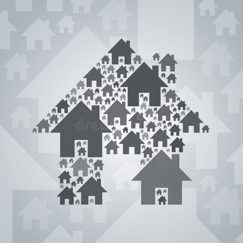 Gray Home Symbol on Light Gray Background Stock Vector - Illustration ...