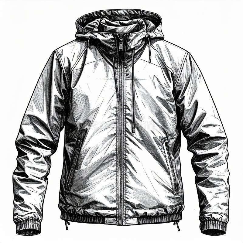 Gray Hooded Jacket Illustration Stock Illustration - Illustration of ...