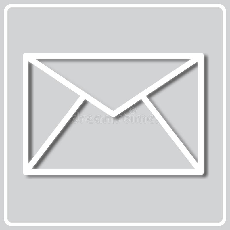Gray Icon with a White Silhouette of a Mail Envelope Stock Vector ...