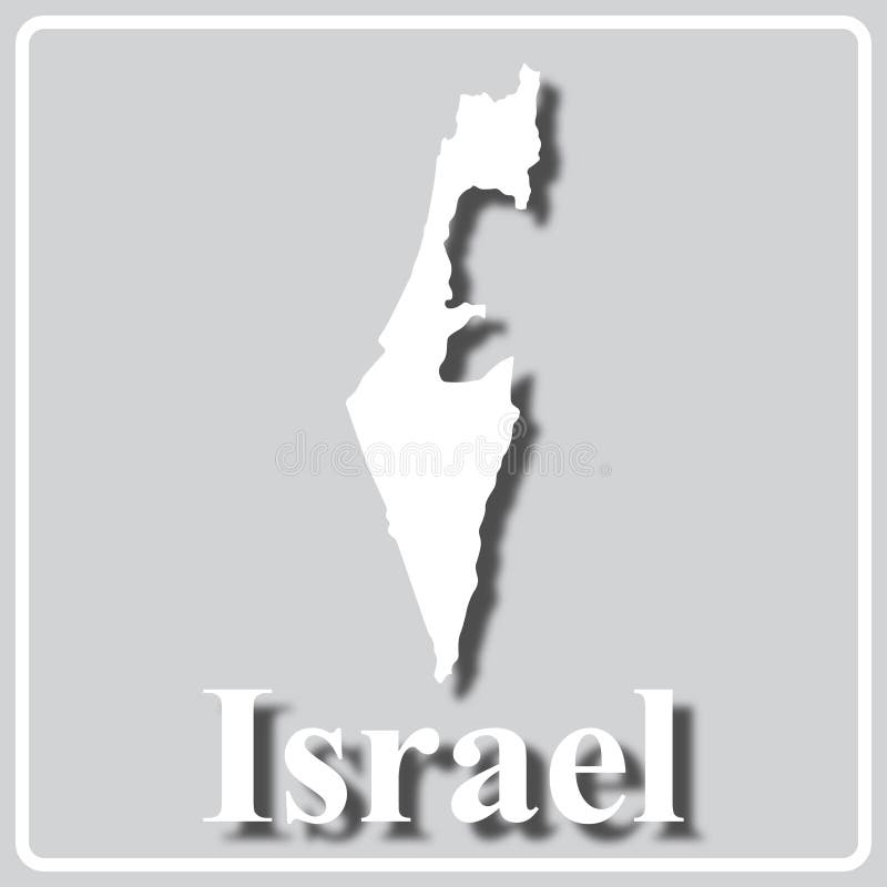 Gray Icon with White Silhouette of a Map Israel Stock Vector ...