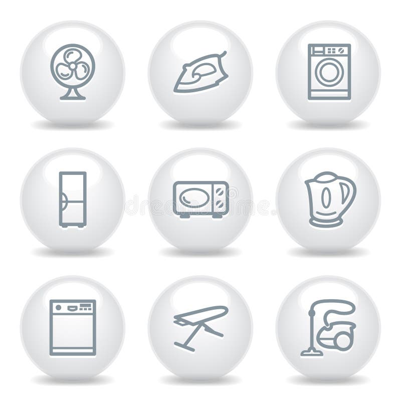 Gray icons set 18 stock vector. Illustration of iron - 11117040