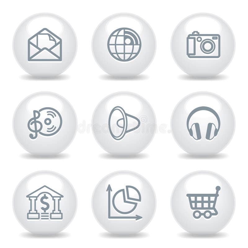 Gray icons set 2 stock vector. Illustration of button - 11117052