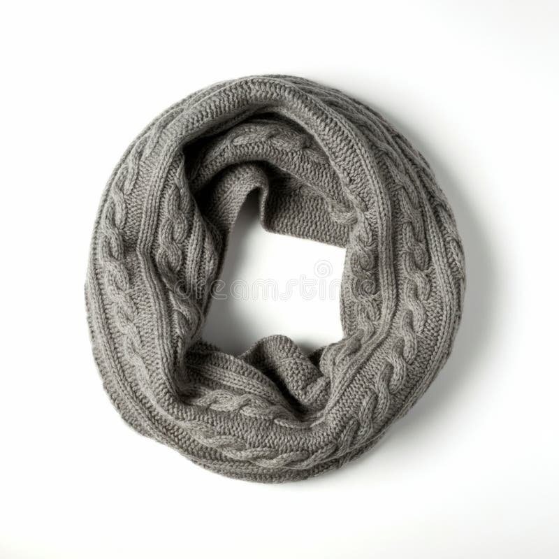A Gray Infinity Scarf Features a Cable Knit Pattern. it S Circular ...