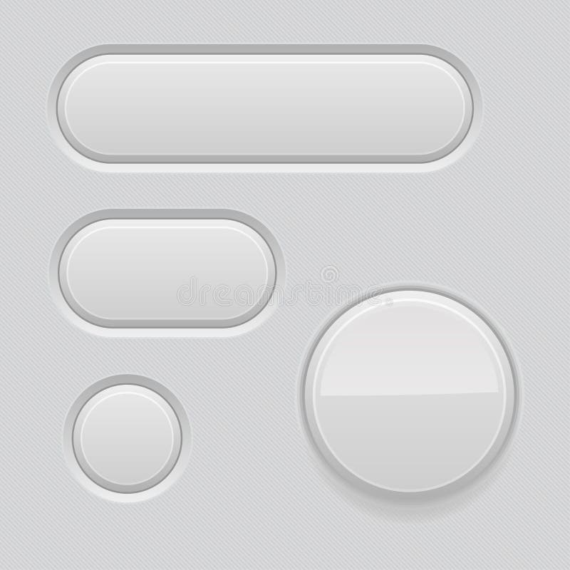 Gray Interface Buttons. 3d Set of UI Icons Stock Vector - Illustration ...